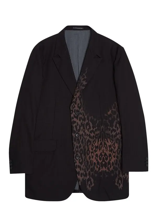YOHJI YAMAMOTO POUR HOMME Leopard Print Jacket - Black