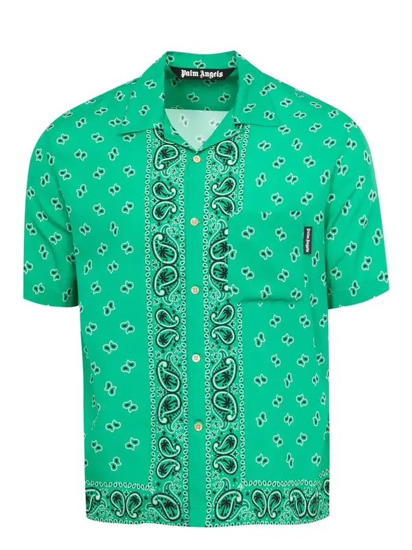 Palm Angels Paisley Bowling Shirt - Green