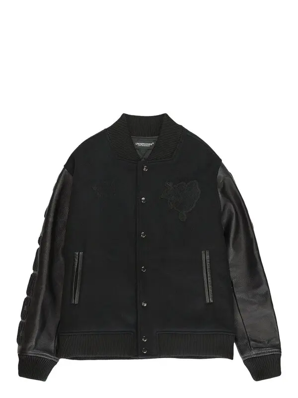 UNDERCOVERISM Wolf Rose Varsity Jacket - Black