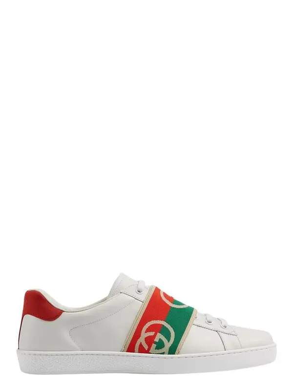 Gucci Ace Elastic Web Interlocking G - White