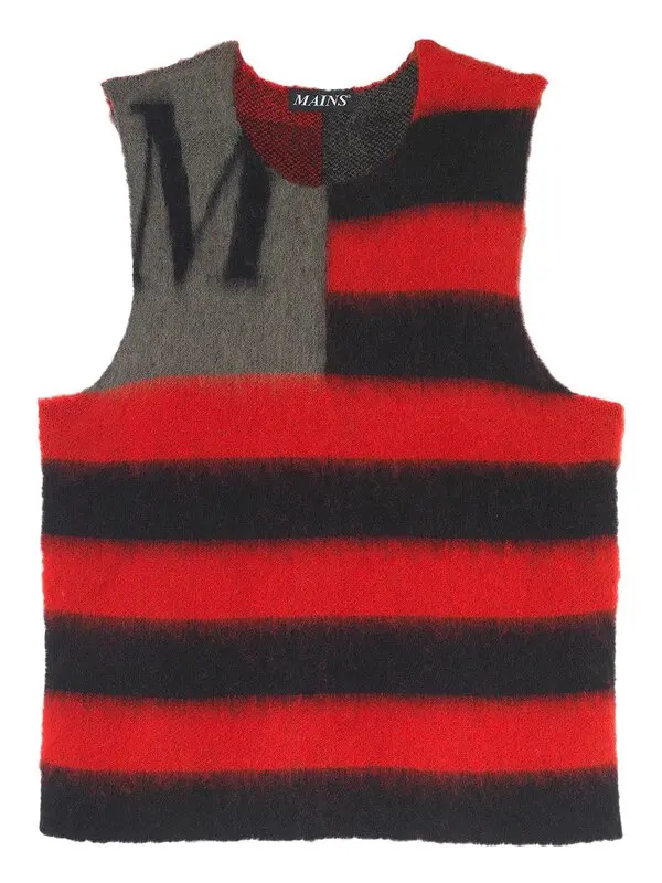 MAINS Mohair Flag Vest - Red