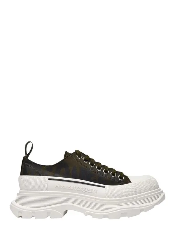 Alexander McQueen Tread Slick Lace Up Sneakers - Black