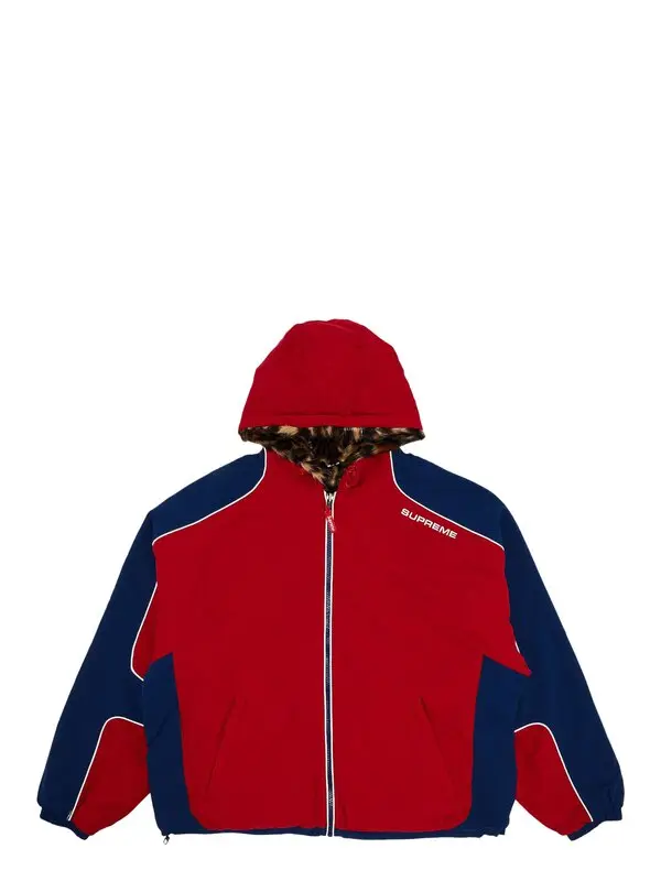 Supreme Faux Fur Reversible Hooded Track Jacket - Red