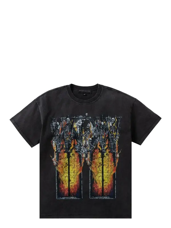 WHO DECIDES WAR BY EV BRAVADO Ember Chapel Short-sleeve T-shirt - Black