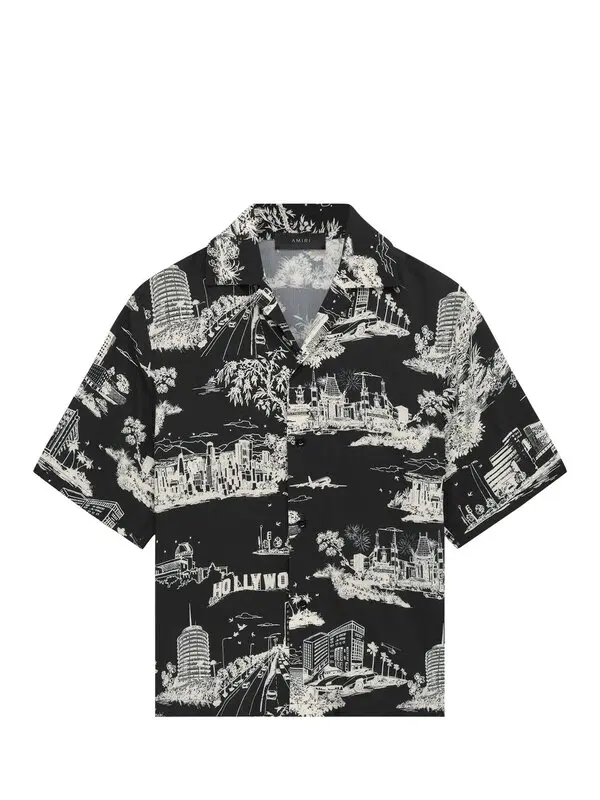 Amiri La Landmark Camp Shirt - Black