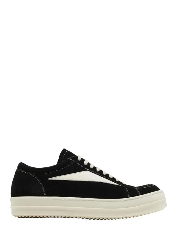Rick Owens Edfu Suede Leather Vintage Low Sneakers - Black