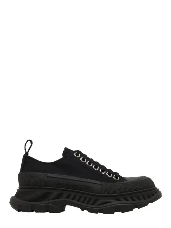 Alexander McQueen Tread Slick Lace Up Sneakers - Black