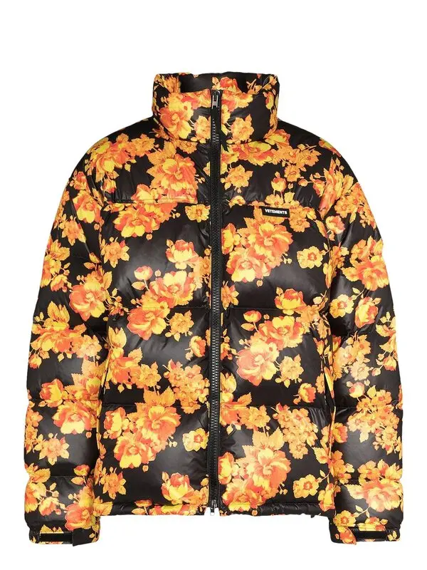 Vetements Acid Flower Puffer Jacket - Black