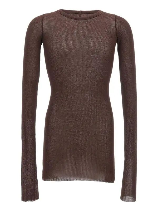 Rick Owens Rib Long-sleeve Tee - Brown