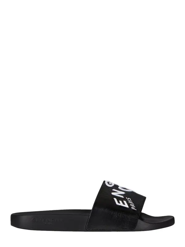 Givenchy Embroidered Flat Slide - Black