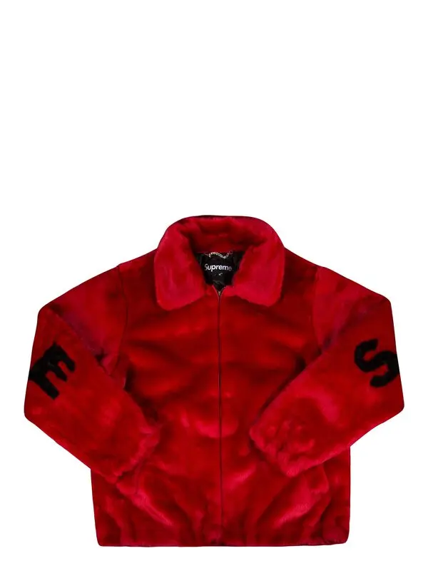 Supreme Faux Fur Bomber Jacket - Red