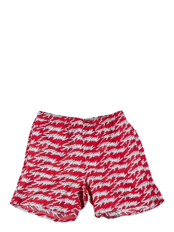 Supreme Signature Script Logo Water Short - Red
