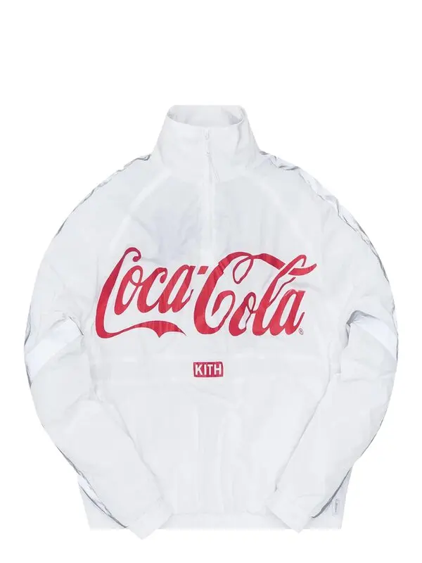 Kith X Coca-cola Quarter Zip Nylon Windbreaker - White