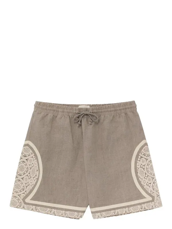 Aimé Leon Dore Lace Linen Basketball Short - Multicolor