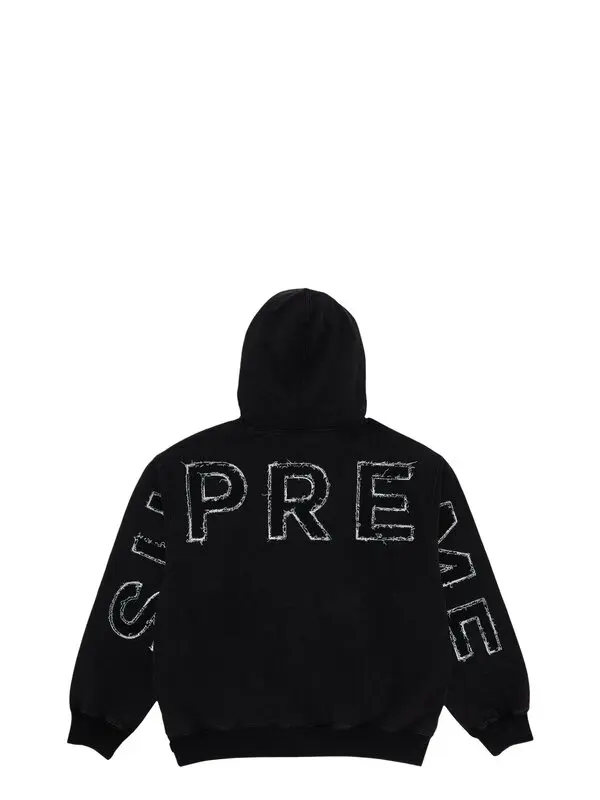 Supreme Frayed Hooded Sweatshirt - Black