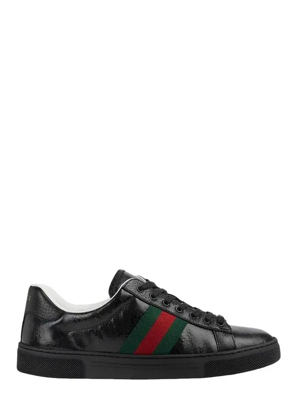 Gucci Ace Gg Crystal Canvas Sneakers - Black