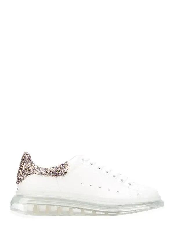 Alexander McQueen Oversized Sneakers With Glitter Detail - White