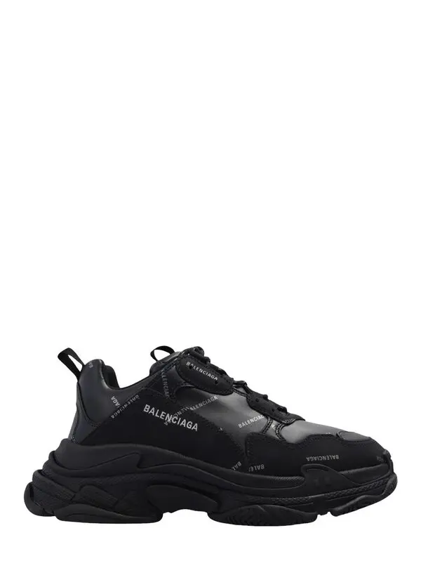 Balenciaga Triple S Allover Logo Sneakers - Black