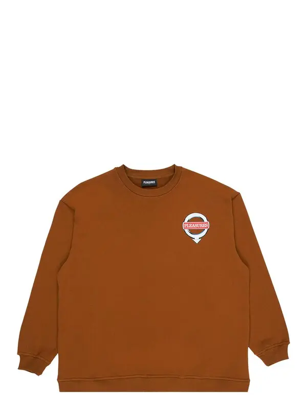 PLEASURES Language Crewneck - Tan