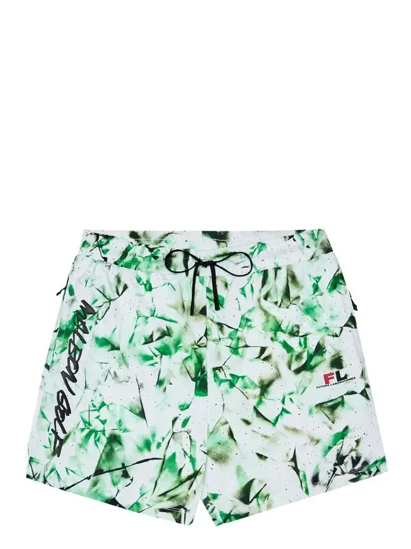 MALBON X Futura Tag Tech Camo Shorts - Green