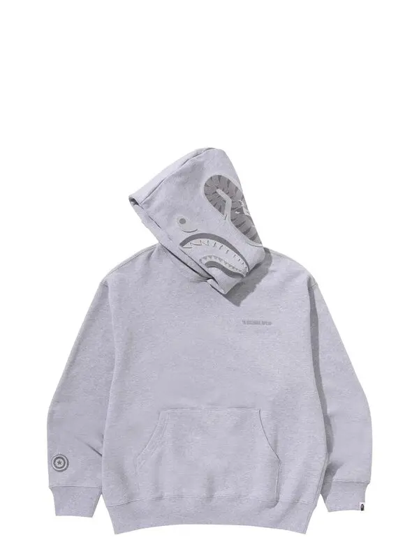 A BATHING APE Shark Logo Pullover Hoodie - Grey