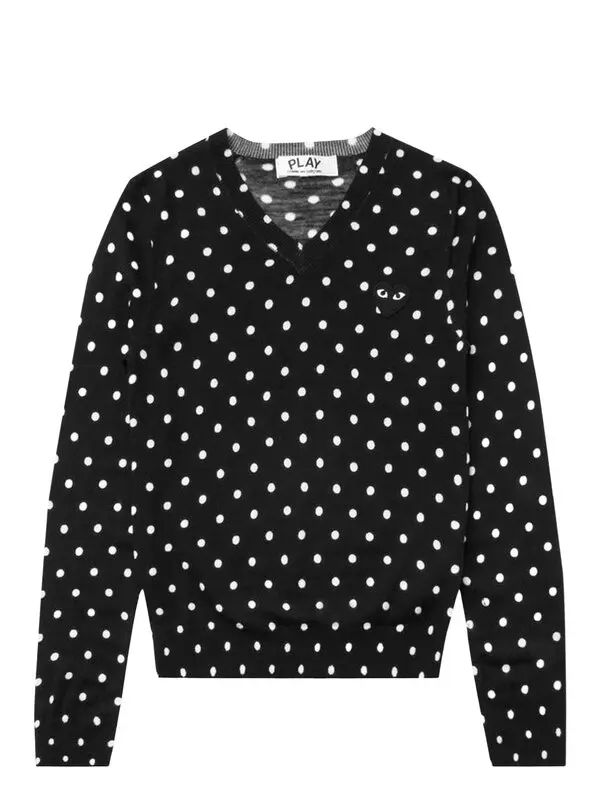 Play Comme Des Garcon Polka Dot Sweater - Black
