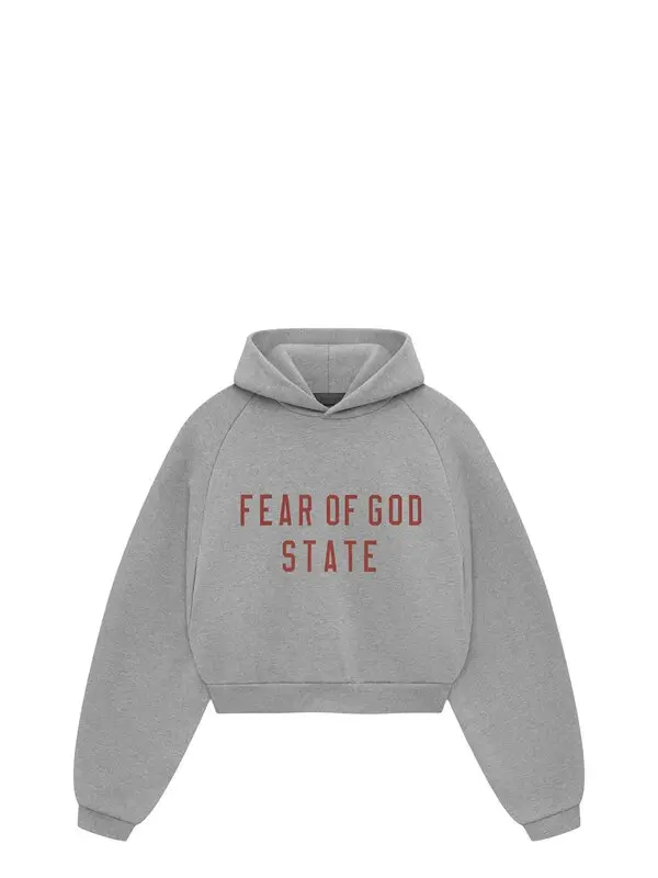 Fear Of God Fleece Cropped Hoodie - Grey