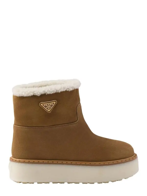 Prada Suede Booties - Brown