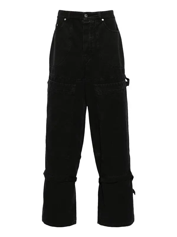 Off-White Strap Detail Canvas Carpenter Trousers - Black