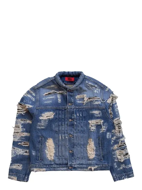 424 Repaired Trucker Jacket - Blue