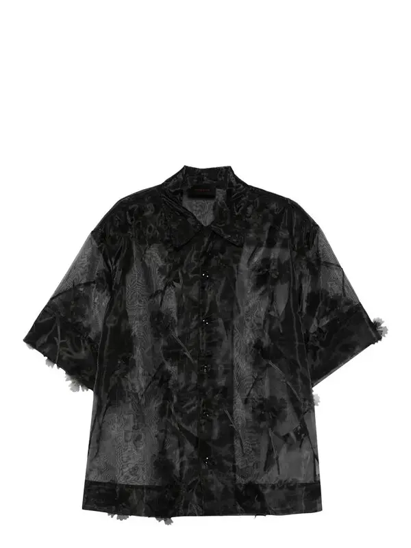 Simone Rocha Sheer Boxy Shirt - Black