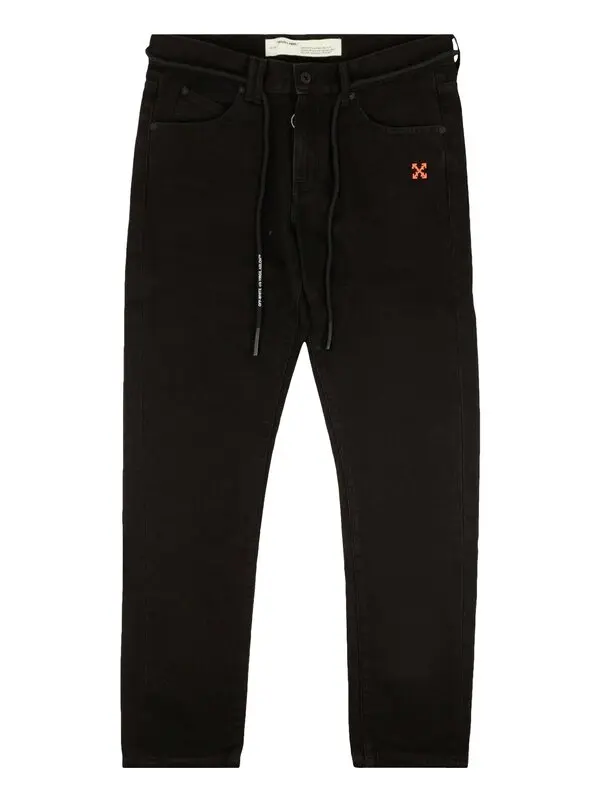 Off-White Diag Slim Short Jeans - Black