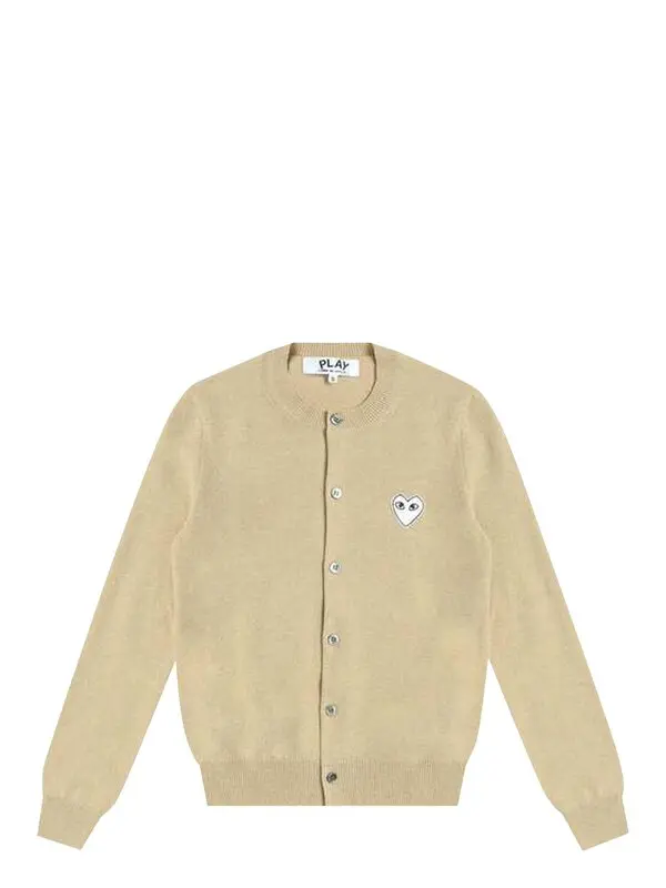 Play Comme Des Garcon Heart Patch Cardigan - Cream