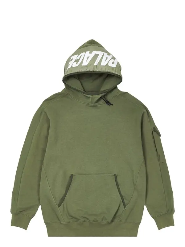 PALACE Giant Woven Label Hood - Green