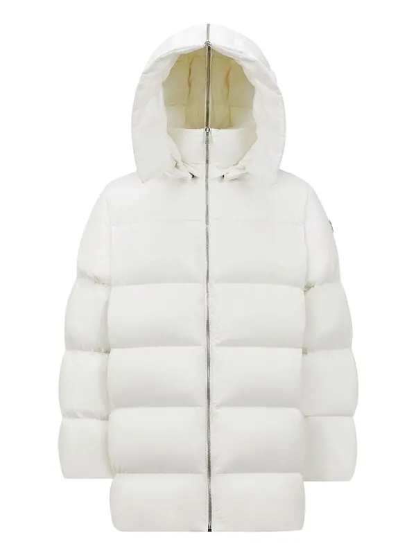 Moncler Woven Hooded Cyclopic Coat - White