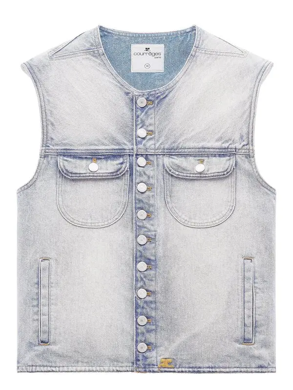 COURREGES Multiflex Denim Vest - Blue