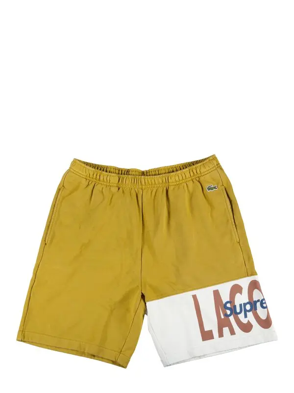 Supreme X Lacoste Logo Panel Sweatshorts - Gold