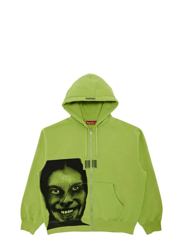 Supreme X Aphex Twin Zip-up Hooded Sweatshirt - Green