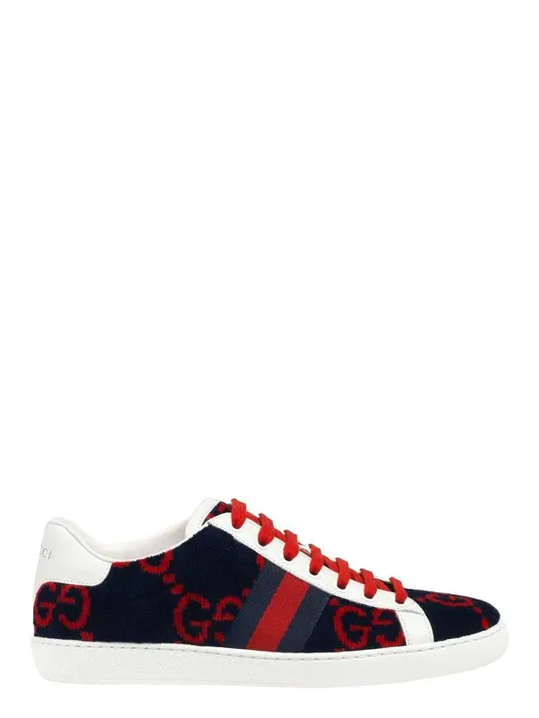 Gucci Ace Gg Terry Cloth Sneakers - Blue