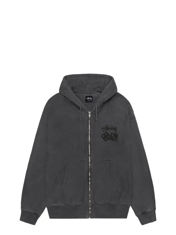 StÜssy Dice Zip Up Hoodie - Black