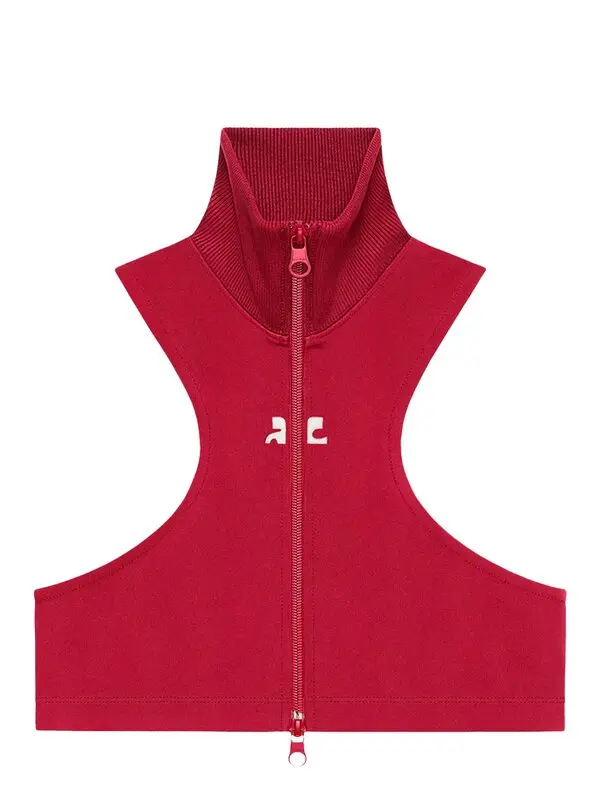 COURREGES Scuba Tracksuit Interlock Cropped Jacket - Red