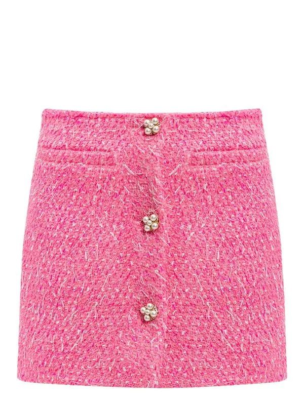 Vetements Deconstructed Tweed Mini Skirt - Pink