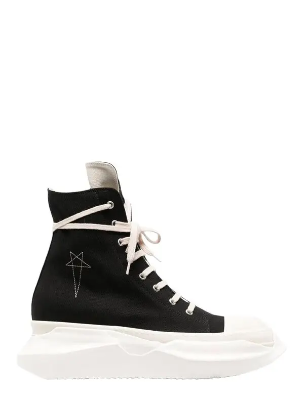 Rick Owens Pentagram Embroidered High-top Sneakers - Black