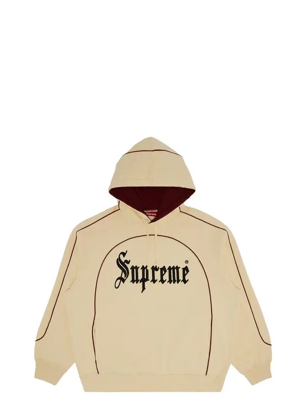 Supreme Curve Piping Hooded Sweatshirt - Cream
