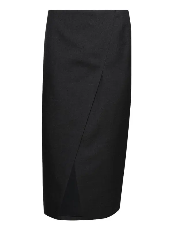 Gucci Wool Gabardine Skirt - Grey