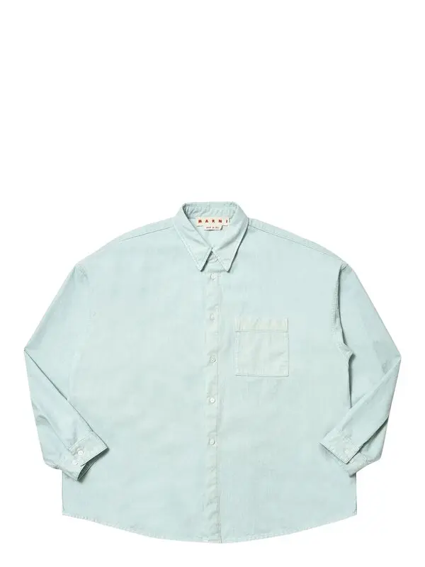 Marni Flocked Denim Overshirt - Blue