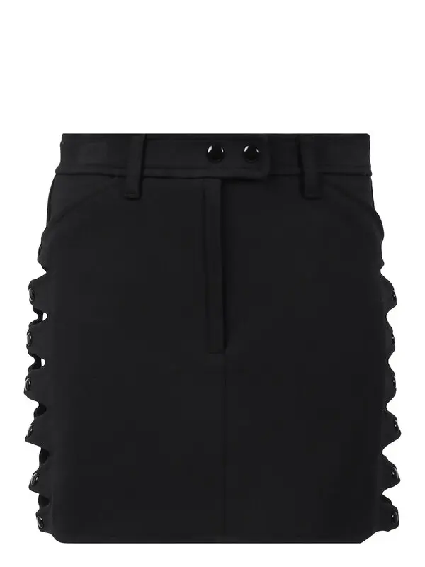 COURREGES Stretch Crepe Cut Out Mini Skirt - Black