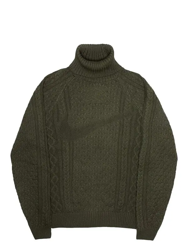 Nike Cable Knit Turtleneck Sweater - Tan