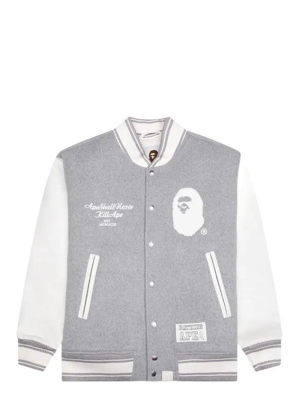 A BATHING APE Varsity Jacket - Grey