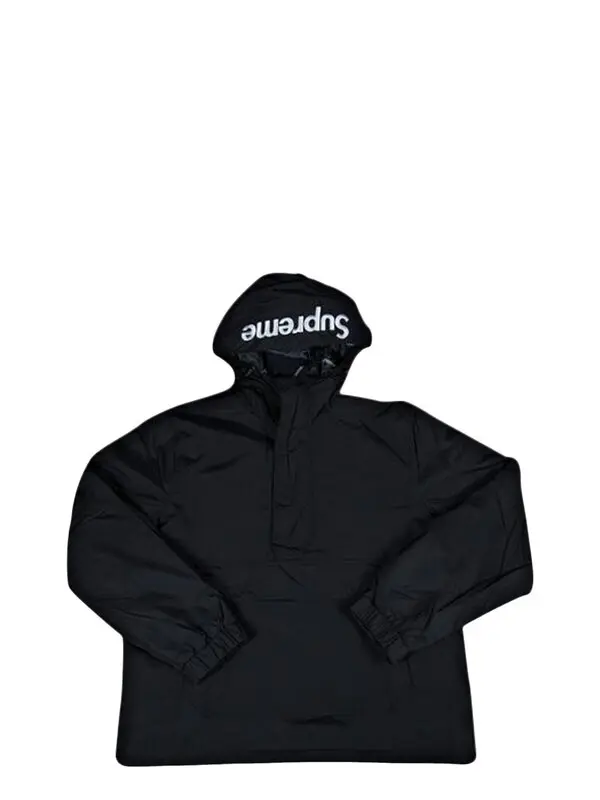 Supreme Hooded Half Zip Pullover - Black